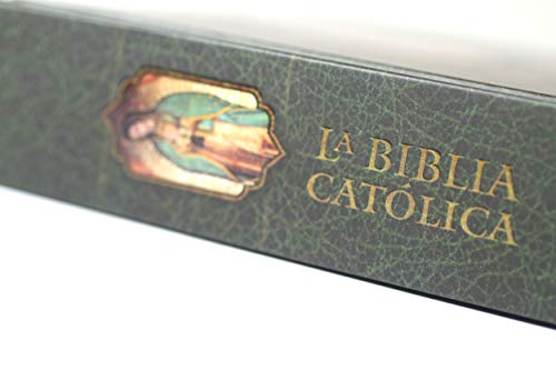 La Biblia Católica: Tamaño grande, Edición letra grande. Tapa dura, verde, con Virgen