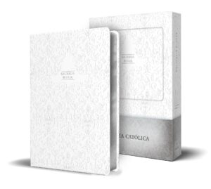 biblia católica en español. boda, bautizo, primera comunión, confirmación y cumpleaños. caja blanca regalo / catholic bible. spanish-language, leathersoft,