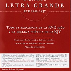 Biblia Bilingüe Reina Valera 1960/KJV Letra grande, negro, imitación piel / Bilingual Bible RVR 1960/KJV Large print, Black, Imitation Leather (Spanish Edition)