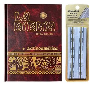 la biblia catolica latinoamericana letra grande edicion cartone en español con señalador biblico - the latin american catholic bible spanish edition with bookmarks (red)