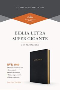 biblia reina valera 1960 letra súper gigante negro, imitación piel | rvr 1960 super giant print bible, black, imitation leather (spanish edition)