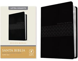 santa biblia ntv, edición manual, letra gigante (sentipiel, negro, letra roja) (spanish edition)