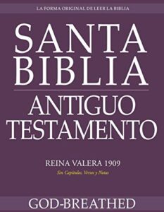 santa biblia: antiguo testamento: reina valera 1909 (sin capítulos, versos y notas) (spanish edition)