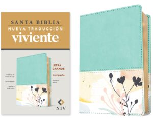 santa biblia ntv, edición compacta, letra grande (sentipiel, menta, letra roja) (spanish edition)