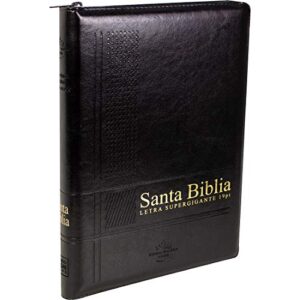 biblia letra supergigante 19 puntos: rvr1960, imit. piel negro con índice y ziper (spanish edition)