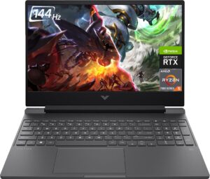 hp 2023 newest victus 15 gaming laptop, 15.6" fhd ips 144hz display, amd 6-core ryzen 5 7535hs (>i7-11800h), 64gb ram, 2tb ssd, nvidia geforce rtx 2050, backlit keyboard, wi-fi 6, windows 11 home