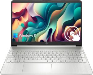 hp 2023 newest laptop, 15.6" hd touchscreen, intel core i3 1115g4 up to 4.1ghz, 32gb ram, 1tb ssd, intel uhd graphics, wi-fi, bluetooth, numeric keypad, windows 11 home in s mode, ‎natural silver