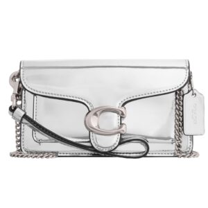 coach metallic tabby wristlet, silver