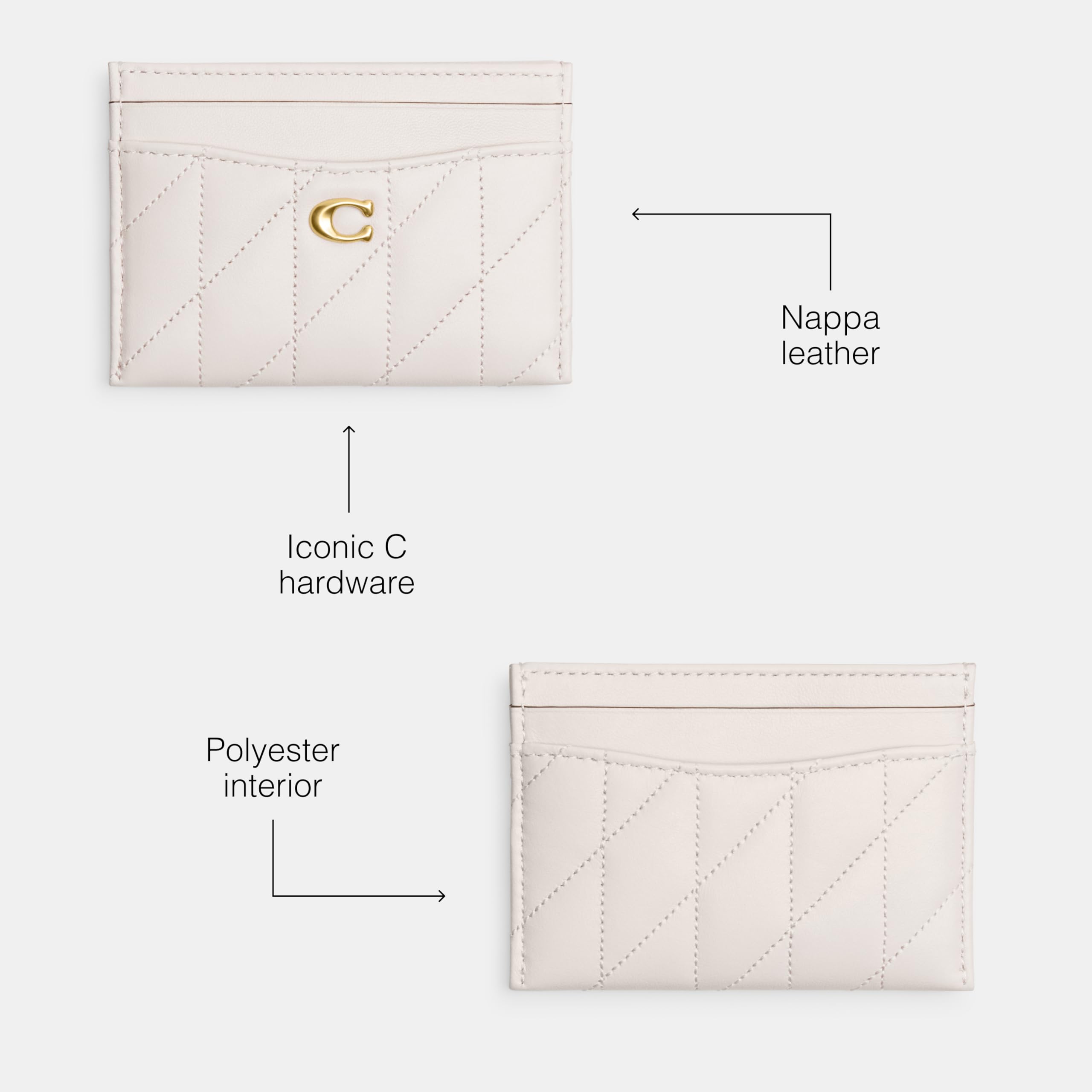 Coach Quilted Pillow Leather Essential Card Case, Chalk