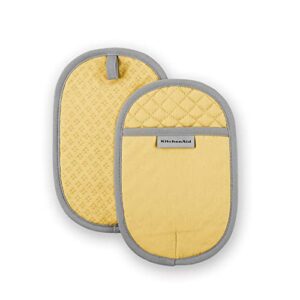 kitchenaid asteroid pot holder 2-pack set, buttercup yellow, 6.5"x10"