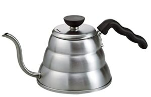 hario v60 "buono" drip kettle stovetop gooseneck coffee kettle 1.0l, stainless steel,silver