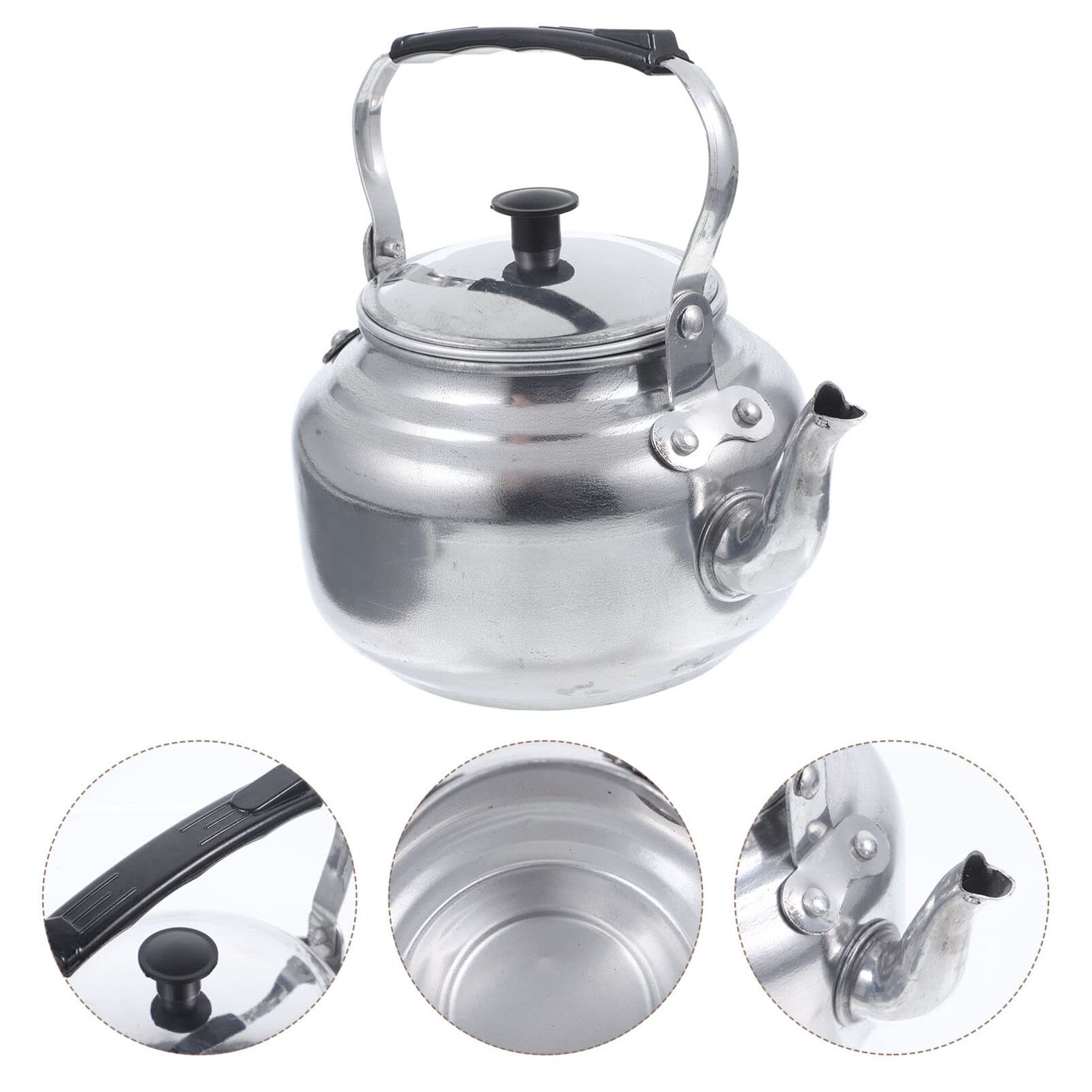 SHERCHPRY Aluminum Tea Kettle Metal Stovetop Kettle Camping Tea Kettle Metal Water Kettle Coffee Kettle for Home Restaurant