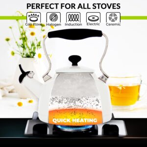 Chantal 1.8 QT Kettle, Oolong Series, Premium Enamel on Carbon Steel, Whistling, Even Heating & Quick Boil (Canary Yellow)