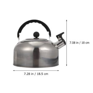 Lurrose Stainless Steel Teapot Tea Kettle Stovetop Classic Teapot Stainless Steel Teakettle Whistling Teapot with Cool Grip Handle for Stovetop 2QT Boiling Teapot