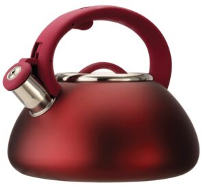 primula pavre-6225 2-1/2 qt stainless steel matte red avalon tea kettle