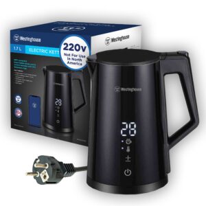 westinghouse 220 volts kettle -smart -double wall-variable temperature kettle - stainless steel interior and cool touch exterior 1.7 liter 220v 240 volt (not for use in usa)