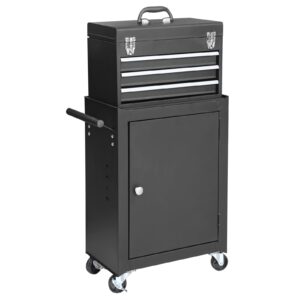 torin aptb134b torin rolling garage workshop tool organizer: detachable 3 drawer tool chest with large storage cabinet and adjustable shelf, black