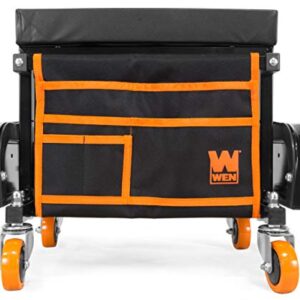 WEN GG1400 400-Pound Capacity Garage Glider Rolling Tool Chest Seat with Storage Pouch