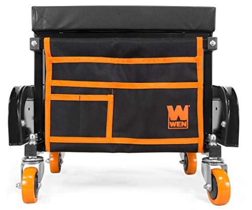 WEN GG1400 400-Pound Capacity Garage Glider Rolling Tool Chest Seat with Storage Pouch