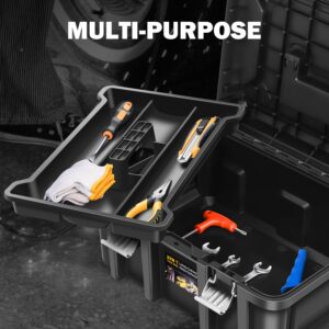 ‎DNA MOTORING Tool Box Lockable Organizer Storage Toolbox with Removable Tray for Workshop Garage & Household,Large Capacity,TOOLS-00309