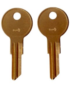 husky lock key, 2 husky t01 keys (t01), brass, new and replaceable keys, 2 to1 keys (to1), fits husky toolbox tool chest (t01)