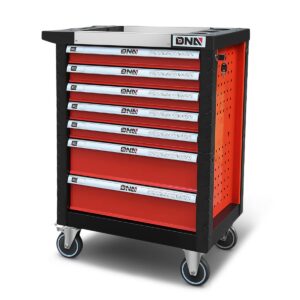 new package dna motoring 39" h x 30" w x 18" d heavy duty lockable slide tool 7-drawers chest rolling tool cart cabinet with keys (tools-10001), red