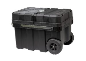 wiladu 24in rolling tool box, portable black resin toolbox