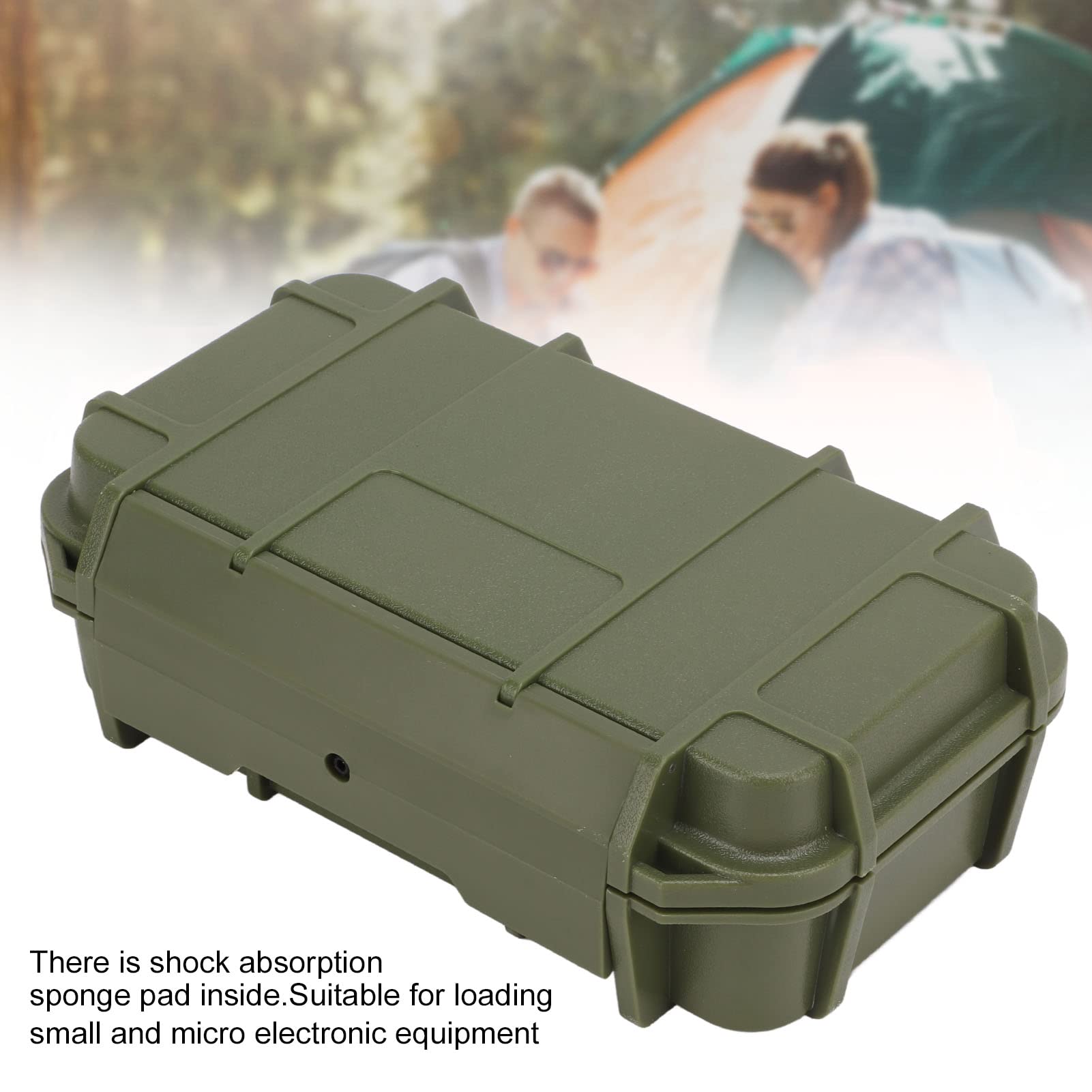 Agatige Waterproof Tool Box, Double Layer Hard Carry Tool Dry Case Safety Waterproof Instrument Tool Box ABS Plastic Storage Toolbox Container for Outdoor Camping(Green)