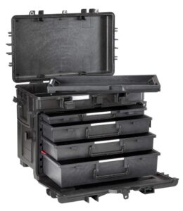 mobile tool chest with drawers, military grade, nato certified, waterproof, stackable, lockable, impact resistant