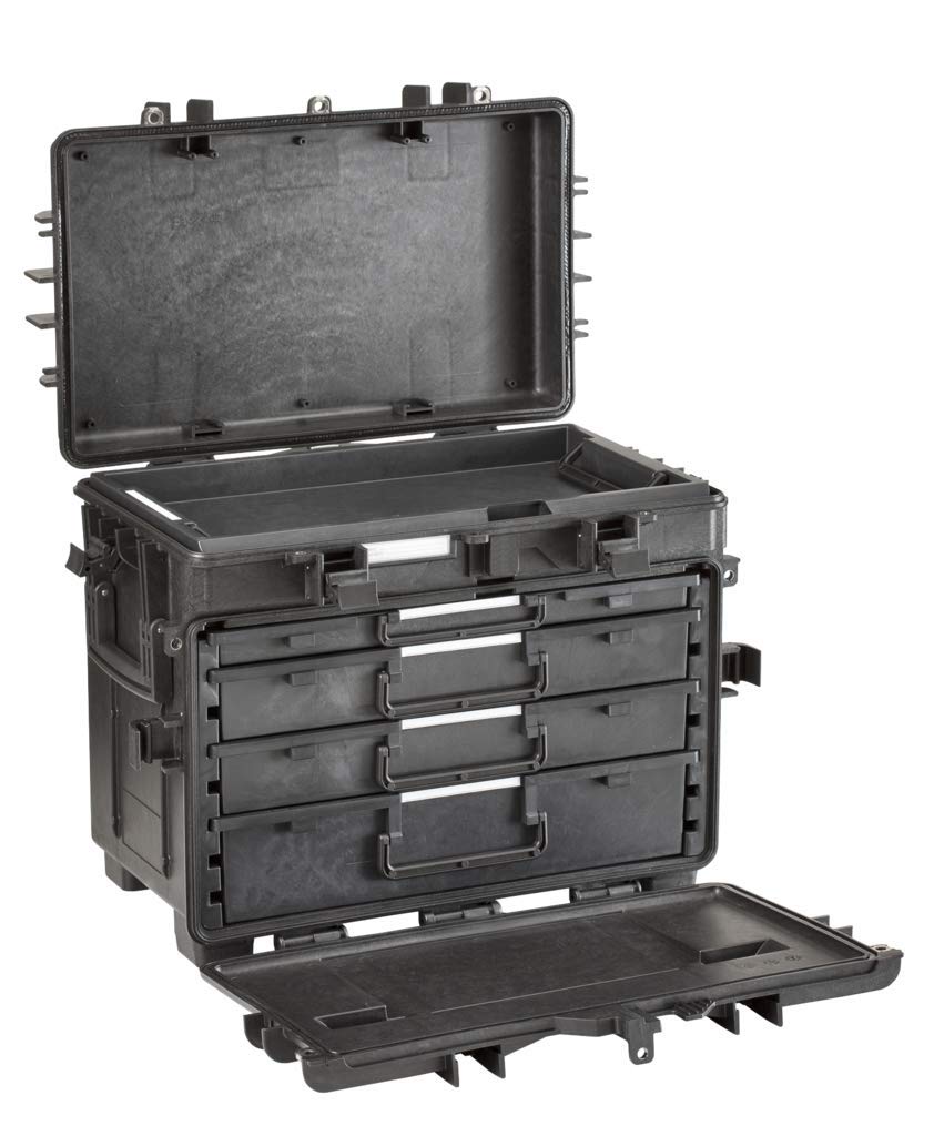 Mobile Tool Chest With Drawers, Military Grade, NATO Certified, Waterproof, Stackable, Lockable, Impact Resistant