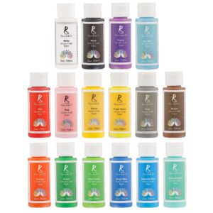 acrylic paint set value pack of 16 assorted colors | craft painting kit with 2 oz squeeze bottles for beginners, artists, professionals | non-toxic water based paints for canvas, paper, wood | matte finish