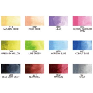 Kuretake GANSAI TAMBI 12 Colors Set II, Watercolor Paint Set,Professional-quality for artists and crafters, AP-Certified, for adult, Made in Japan