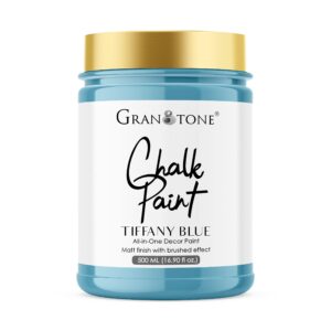 granotone chalk paint for furniture, matt-finish water-based acrylic paint for wood, walls, metal, glass, paper, fabric canvas, maximum coverage chalk paint for kids & adults, 500 ml (tiffany blue)