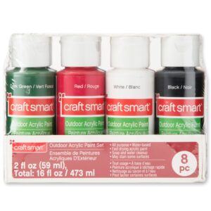 Craft Smart 8 Assorted Outdoor Acrylic Paint Set Non-Toxic Paint For Drawing, Painting, Art & Crafts Supplies - 1 Pack