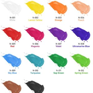 Nicpro 14 Colors Large Washable Paint Set for Kid (16.9 oz,500 ml), Acrylic Bulk Paint Supplies Non Toxic Children Tempera Paint for Art, Craft DIY, Poster & Finger Paint, School, Home,Classroom