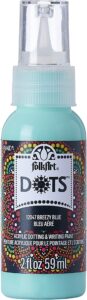 folkart, breezy blue acrylic 2 fl oz vibrant multi-surface dot paint perfect for easy to apply diy arts and crafts, 12047