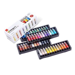 kingart 500-48 pro artist quality 48 pc. acrylic paint set, 22ml (0.74oz) tubes, set of 48 unique, highly pigmented colors