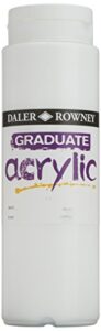 daler-rowney graduate acrylic paint, white, 500ml - acrylic painting supplies for artists and students - acrylic paints for panels, canvas, paper and more - art paints for any skill set