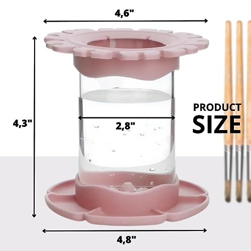 Paint Brush Cleaner Tool Pink – Paint Brush Rinser Brush Cleaner Tool Large Cup Painting Supplies for Artists Paint Brush Cleaner Rinse Cup Drawing Cup Painting Cups Paint Brush Cleaner for Kids