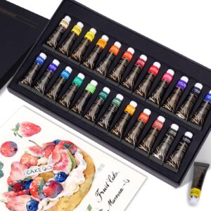 paul rubens artist watercolor paint set,24 * 5 ml vibrant colors, watercolor tubes for profesional artists&hobbists, art supplies for watercolor painting, comic, illustration, decoration