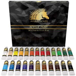 myartscape acrylic paint set - 24 x 21ml tubes - lightfast - heavy body