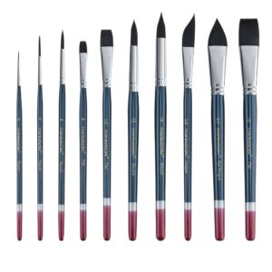 transon 10pcs natural watercolor paint brush set professional for watercolor acrylic ink gouache tempera blue color