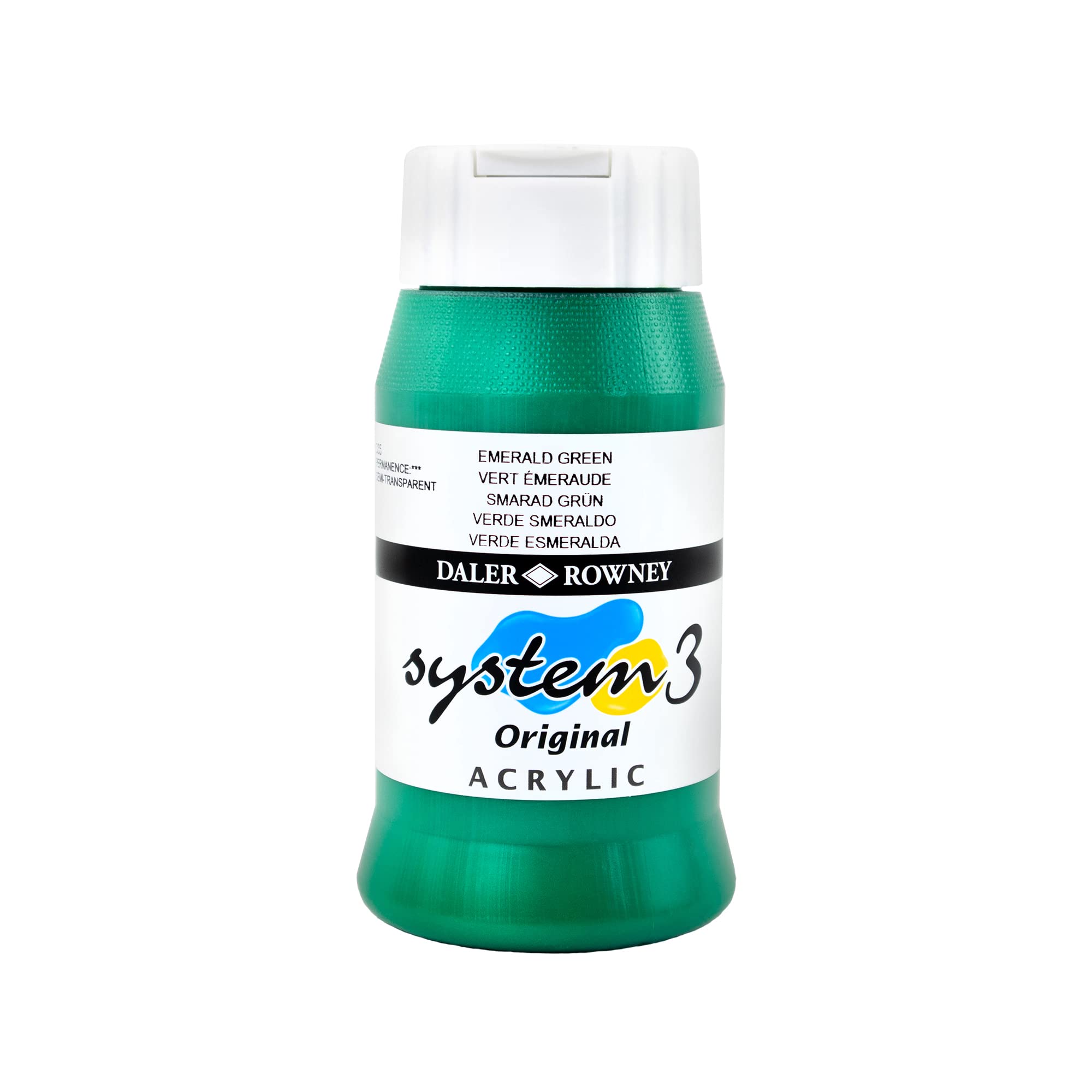 Daler Rowney System3 Emerald 500ml Acrylic Paint Tube - Acrylic Painting Supplies for Artists and Students - Artist Paint for Murals Canvas and More - Art Paint for Any Skill Set