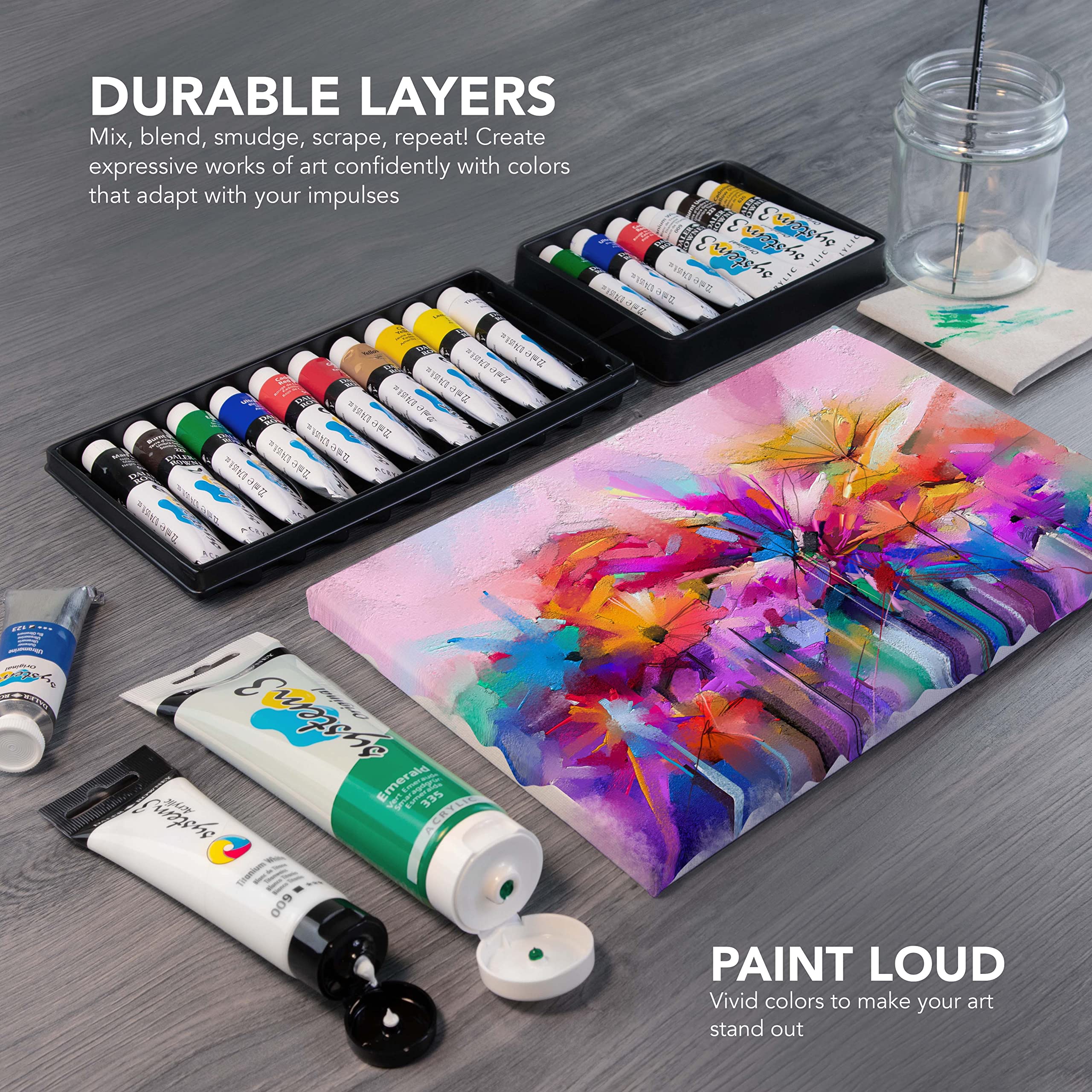 Daler Rowney System3 Emerald 500ml Acrylic Paint Tube - Acrylic Painting Supplies for Artists and Students - Artist Paint for Murals Canvas and More - Art Paint for Any Skill Set