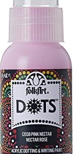 FolkArt, Pink Nectar Acrylic 2 fl oz Vibrant Multi-Surface Dot Paint Perfect for Easy to Apply DIY Arts and Crafts, 12038