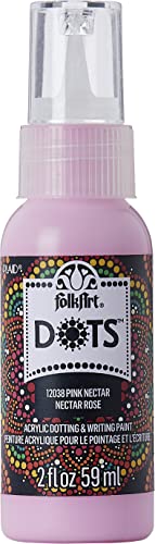 FolkArt, Pink Nectar Acrylic 2 fl oz Vibrant Multi-Surface Dot Paint Perfect for Easy to Apply DIY Arts and Crafts, 12038