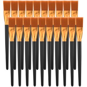 20 pieces paint brushes for acrylic painting, nylon paint brushes 1 inch wide flat paint brushes set for artists professional amateurs gouache & acrylics watercolors gouache inks oil black