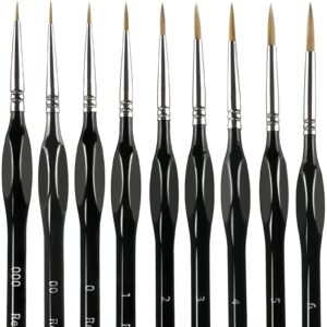 9pcs miniature paint brushes - detail paint brush set, small paint brush, thin paint brushes, paint brushes for kids, model paint brushes, artist paint brushes, fine point brushes by red snail