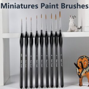 9PCS Miniature Paint Brushes - Detail Paint Brush Set, Small Paint Brush, Thin Paint Brushes, Paint Brushes for Kids, Model Paint Brushes, Artist Paint Brushes, Fine Point Brushes by Red Snail