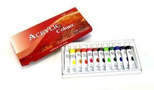 12 color acrylic paint set 12 ml tubes artist draw painting rainbow pigment